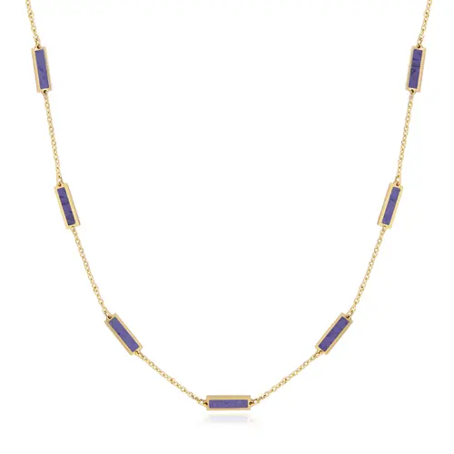 THE LOVERY FINE JEWELRY Amethyst Bar Chain Necklace - Purple