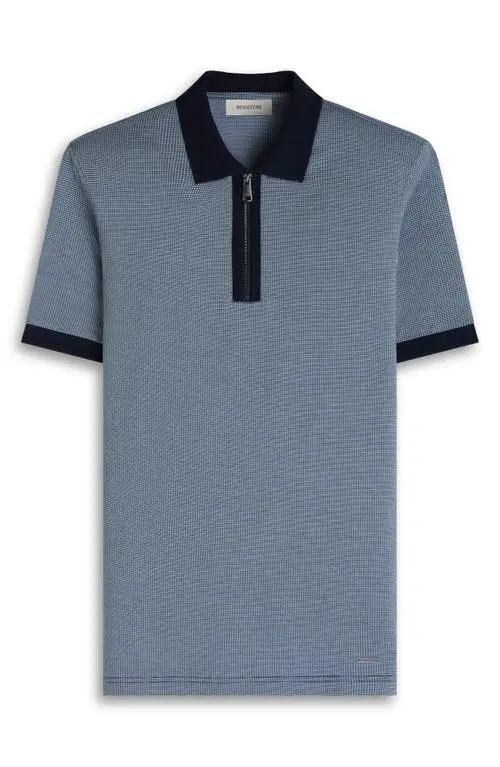 Bugatchi Quarter Zip Polo - Navy