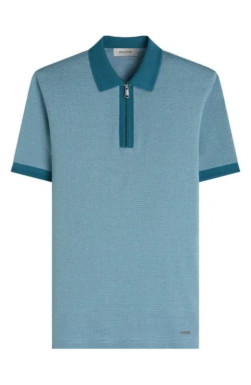 Bugatchi Quarter Zip Polo - Teal