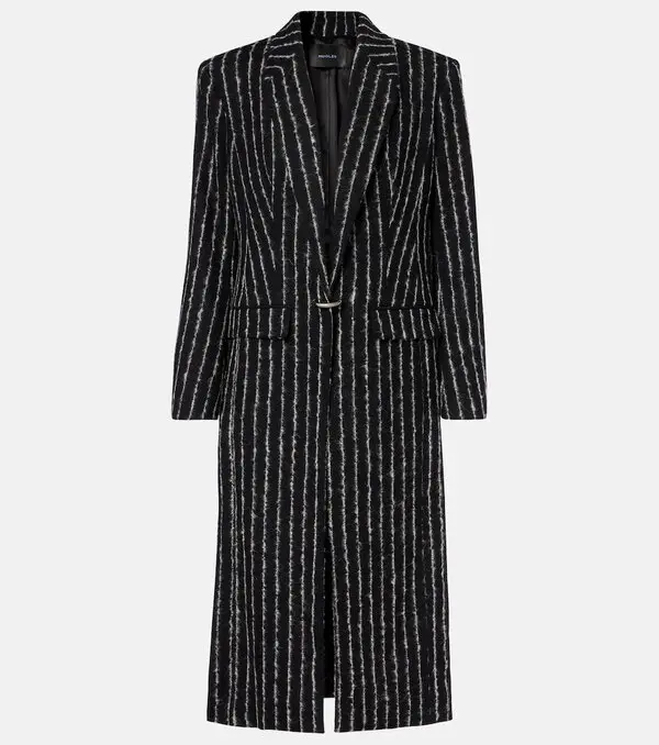 MUGLER Pinstripe Wool-blend Coat