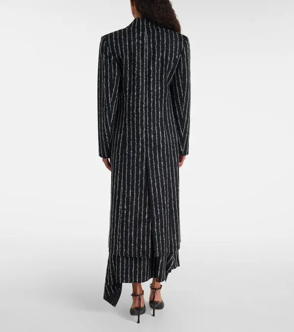 MUGLER Pinstripe Wool-blend Coat