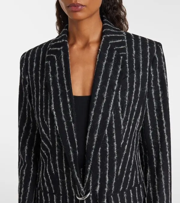 MUGLER Pinstripe Wool-blend Coat