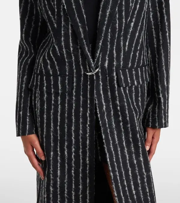 MUGLER Pinstripe Wool-blend Coat