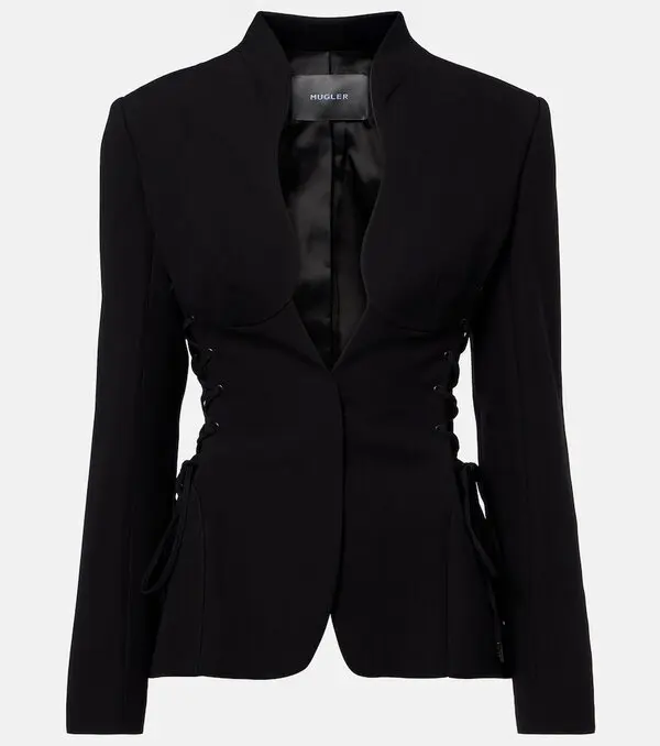 MUGLER Single-breasted Blazer - Black