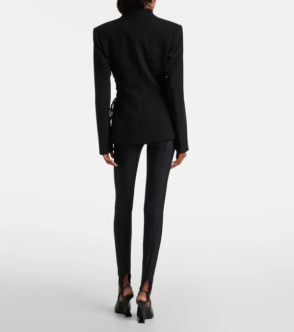 MUGLER Single-breasted Blazer With Lace-up Detail