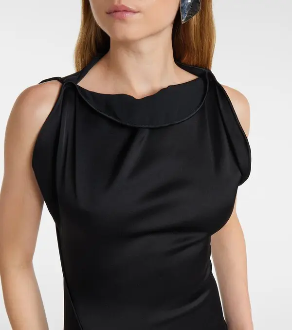 Victoria Beckham Crêpe Satin Gown - Black