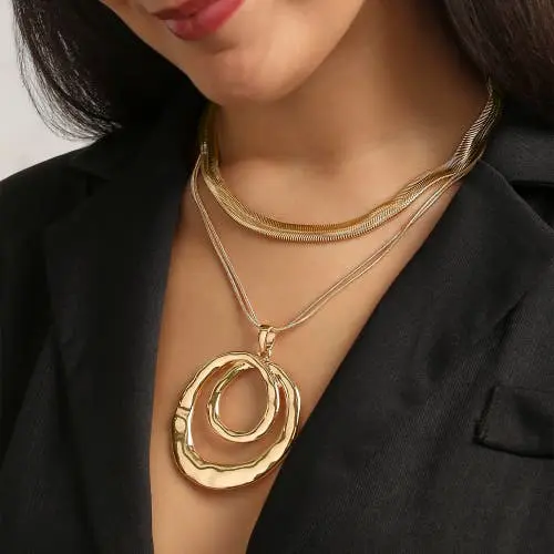 Bcbgmaxazria Layered Necklace With Spiral Pendant