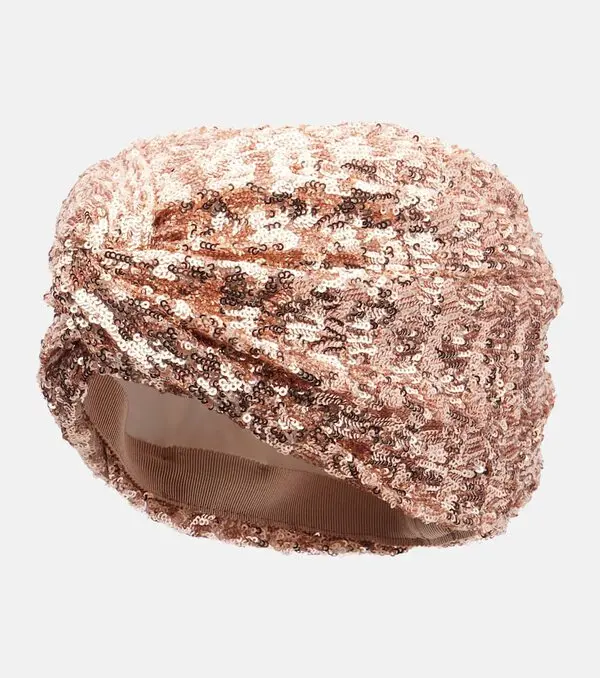 Valentino Garavani Vlogo Sequined Head Wrap - Gold