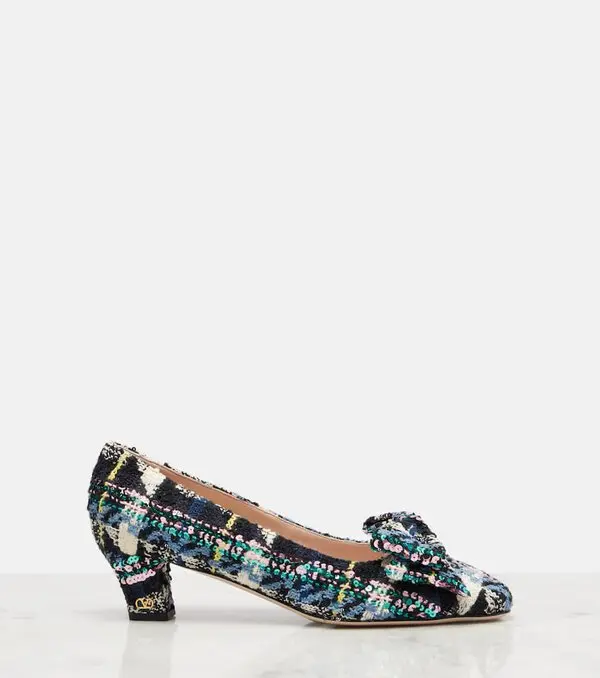 Valentino Garavani Bowow 45 Bow-detail Tweed Pumps