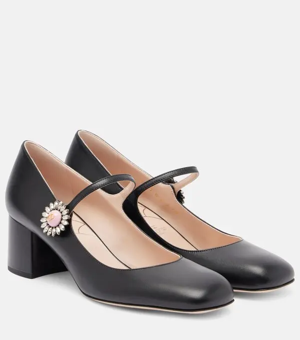 Valentino Garavani Daisy Jewel Mary Jane Pumps - Black