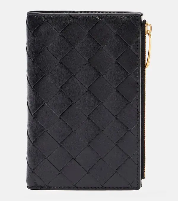 Bottega Veneta Intrecciato Medium Leather Wallet - Black