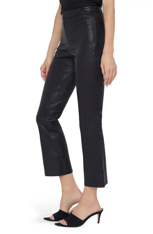 L'Agence Ketra Leather Ankle Pants - Black