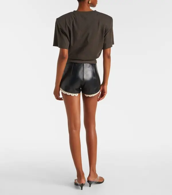 Magda Butrym Gathered Cotton And Silk T-shirt - Grey