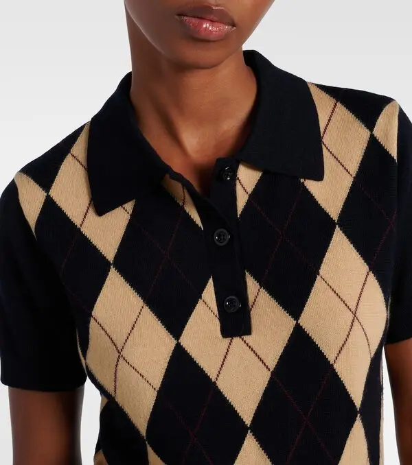 FRAME Argyle Wool Polo Shirt