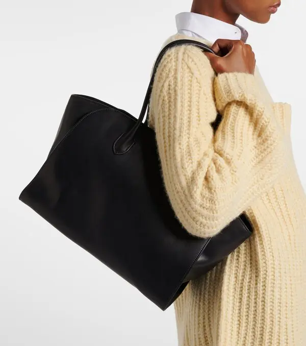 THE ROW Marlo Leather Tote Bag - Black
