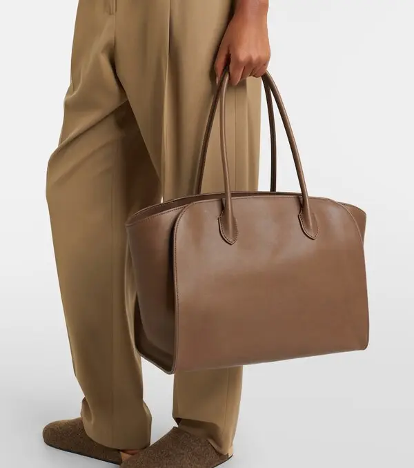 THE ROW Marlo Leather Tote Bag - Brown