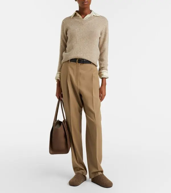 THE ROW Marlo Leather Tote Bag - Brown