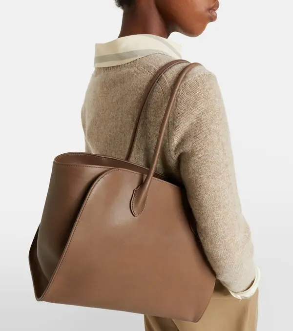 THE ROW Marlo Leather Tote Bag - Brown