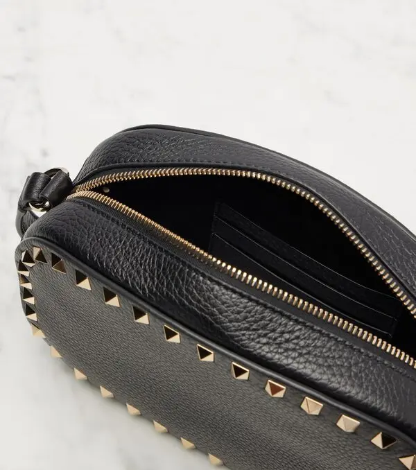 Valentino Garavani Rockstud Small Leather Shoulder Bag - Black