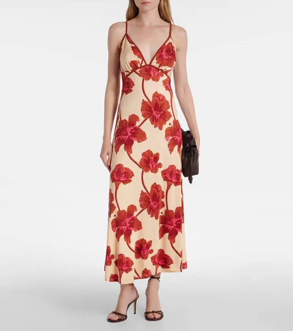 Johanna Ortiz Sendero De Astromelias Jersey Maxi Dress