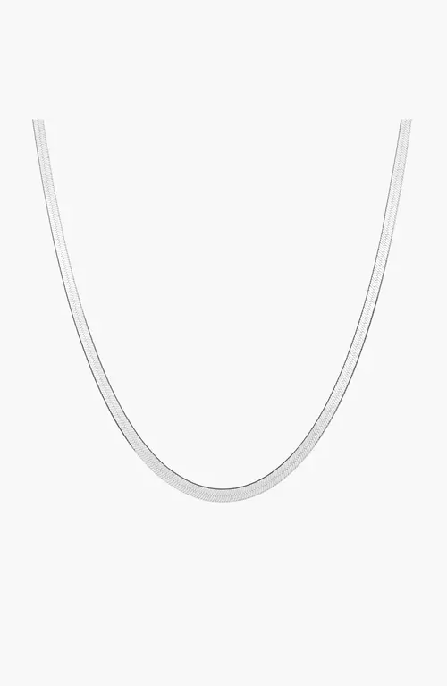 AURATE Herringbone Chain Necklace - Sterling Silver
