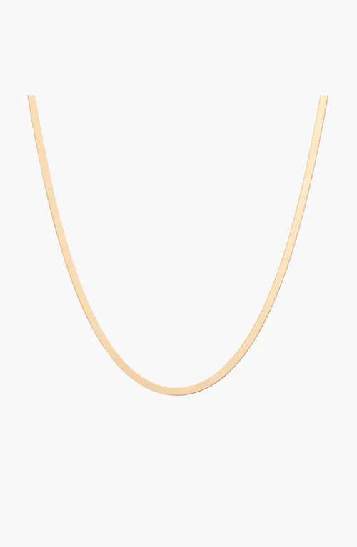 AURATE Herringbone Chain Necklace - Yellow Gold Vermeil