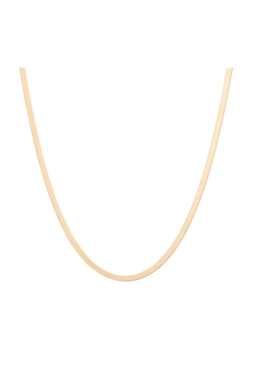 AURATE Herringbone Chain Necklace - Yellow
