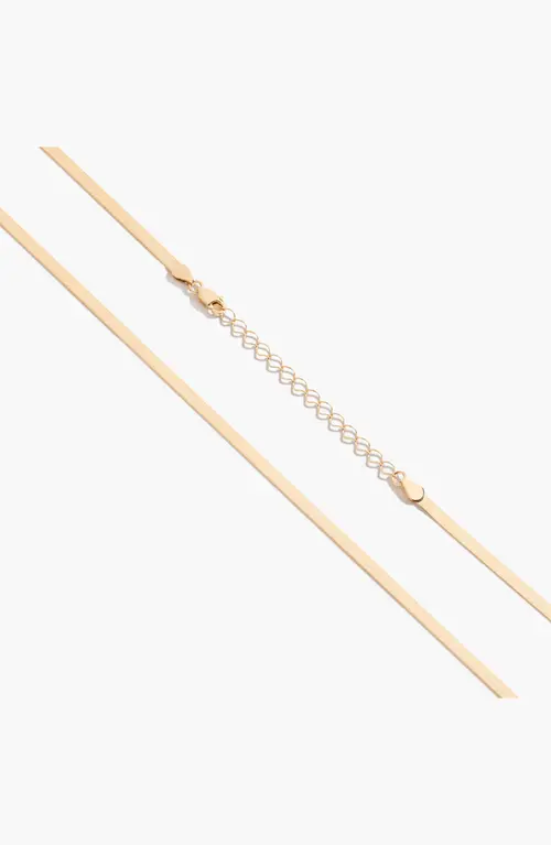 AURATE Herringbone Chain Necklace - Yellow