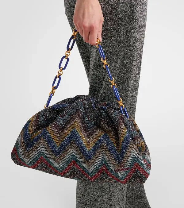 Missoni Zigzag Beaded Shoulder Bag