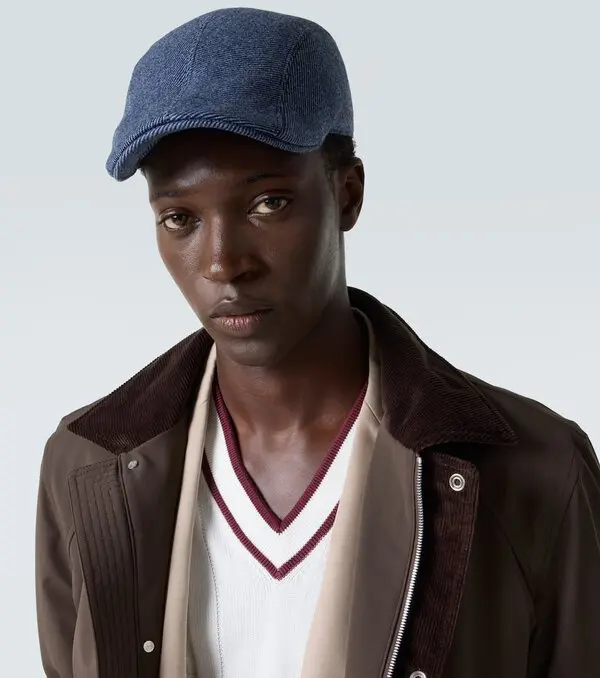 Brunello Cucinelli Striped Wool, Cashmere, And Silk Cap