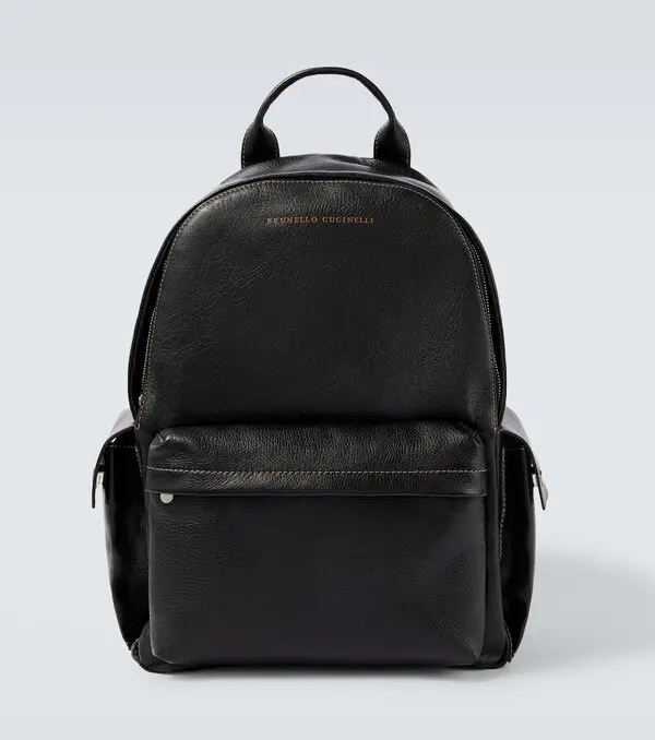 Brunello Cucinelli Leather Backpack - Black