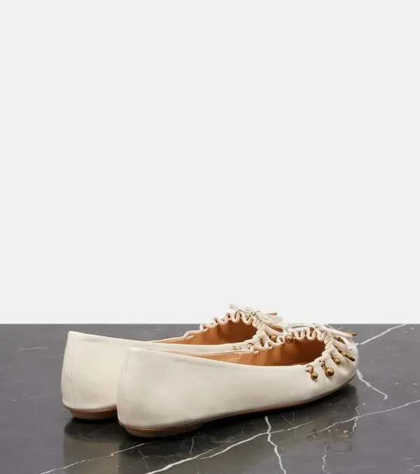 Chloé Charms Leather Ballet Flats