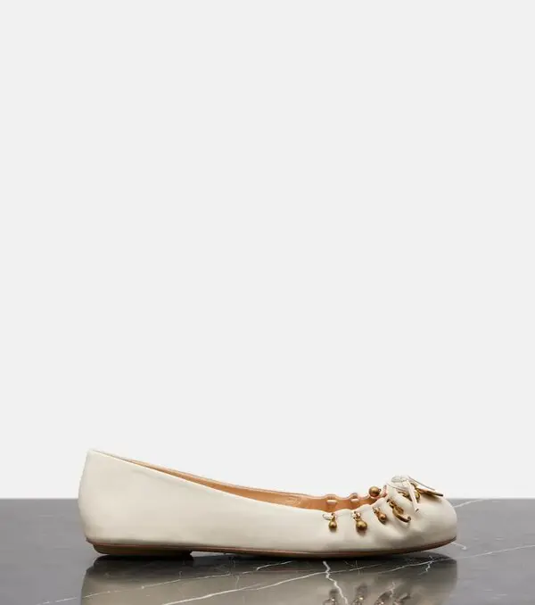 Chloé Charms Leather Ballet Flats