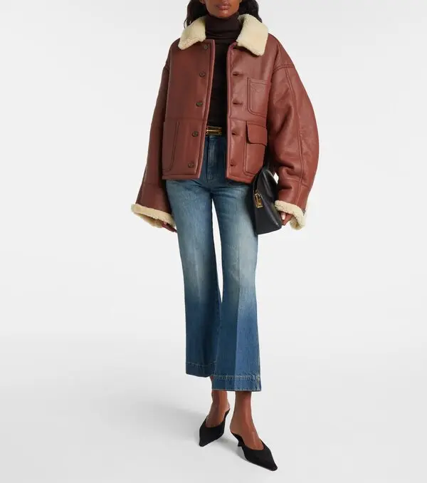 Victoria Beckham Shearling Leather Jacket