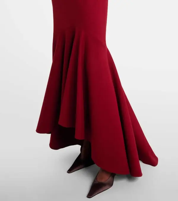 Elie Saab Belted Off-shoulder Jersey Gown