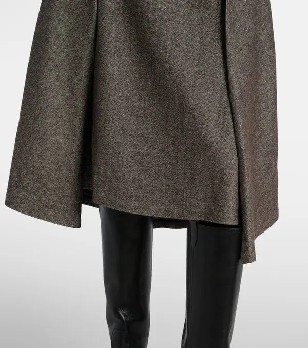 Brunello Cucinelli Wool And Linen-blend Midi Skirt