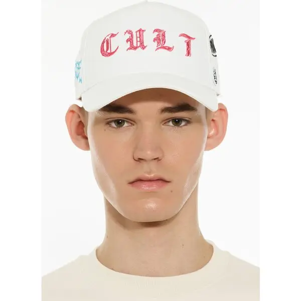 CULT OF INDIVIDUALITY Embroidered Logo Trucker Hat - Winter White
