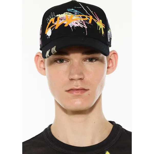 CULT OF INDIVIDUALITY Logo Graphic Trucker Hat - Black