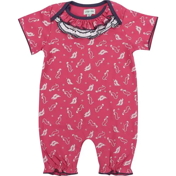 LILLY + SID Organic Cotton Seahorse Print Romper