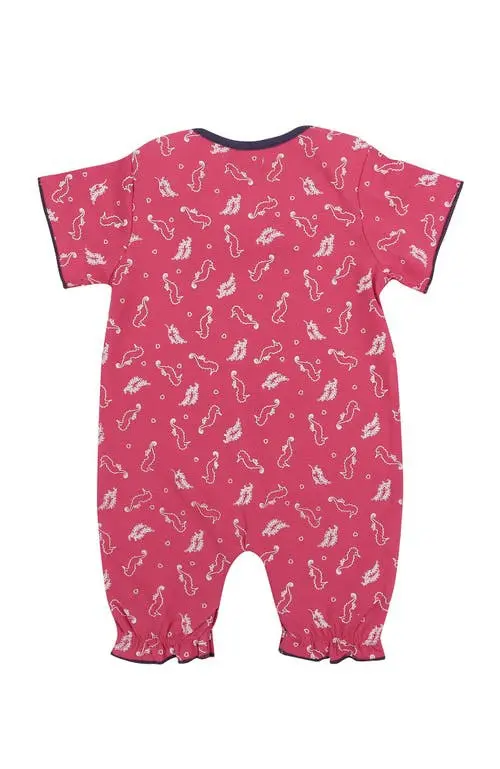 LILLY + SID Organic Cotton Seahorse Print Romper