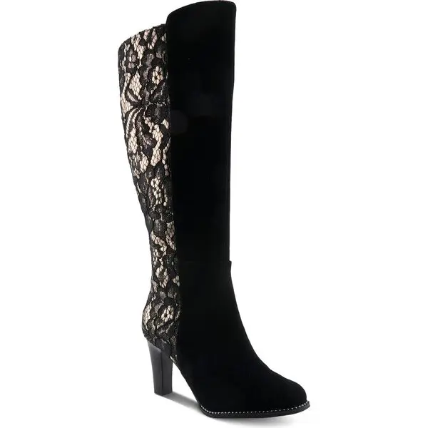 SPRING STEP SHOES Sultana Lace Panel Knee High Boots