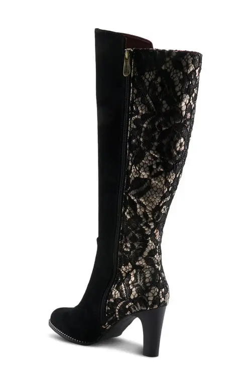 SPRING STEP SHOES Sultana Lace Panel Knee High Boots