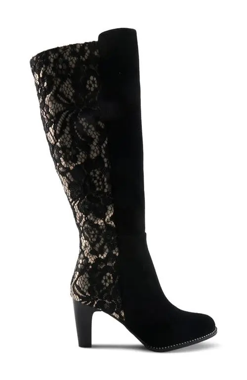 SPRING STEP SHOES Sultana Lace Panel Knee High Boots