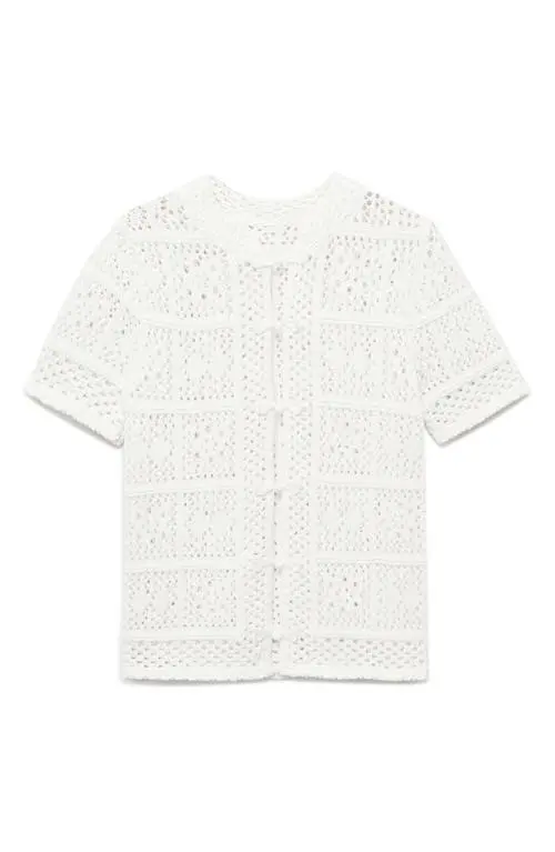 Mango Open Stitch Short Sleeve Cardigan