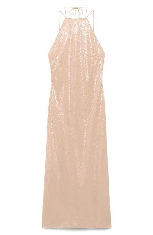 Mango Sequin Halter Cocktail Dress