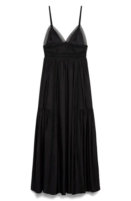 Mango Lace Trim Tiered Maxi Sundress