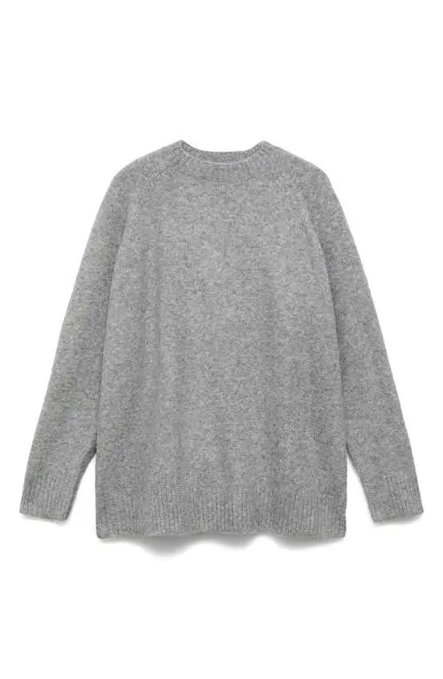 Mango Crewneck Raglan Sleeve Sweater - Grey