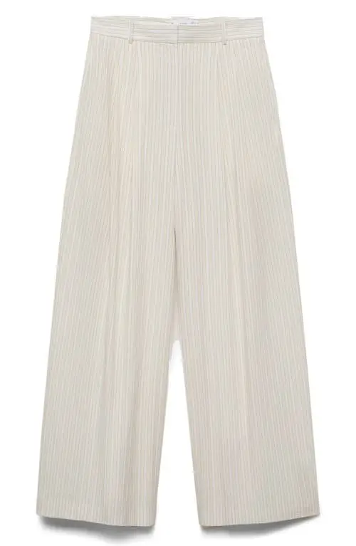 Mango Stripe Cotton Wide-leg Pants