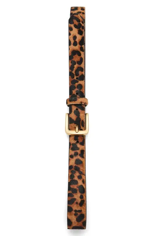 Mango Animal Print Calf Hair Belt - Brown