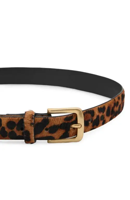 Mango Animal Print Calf Hair Belt